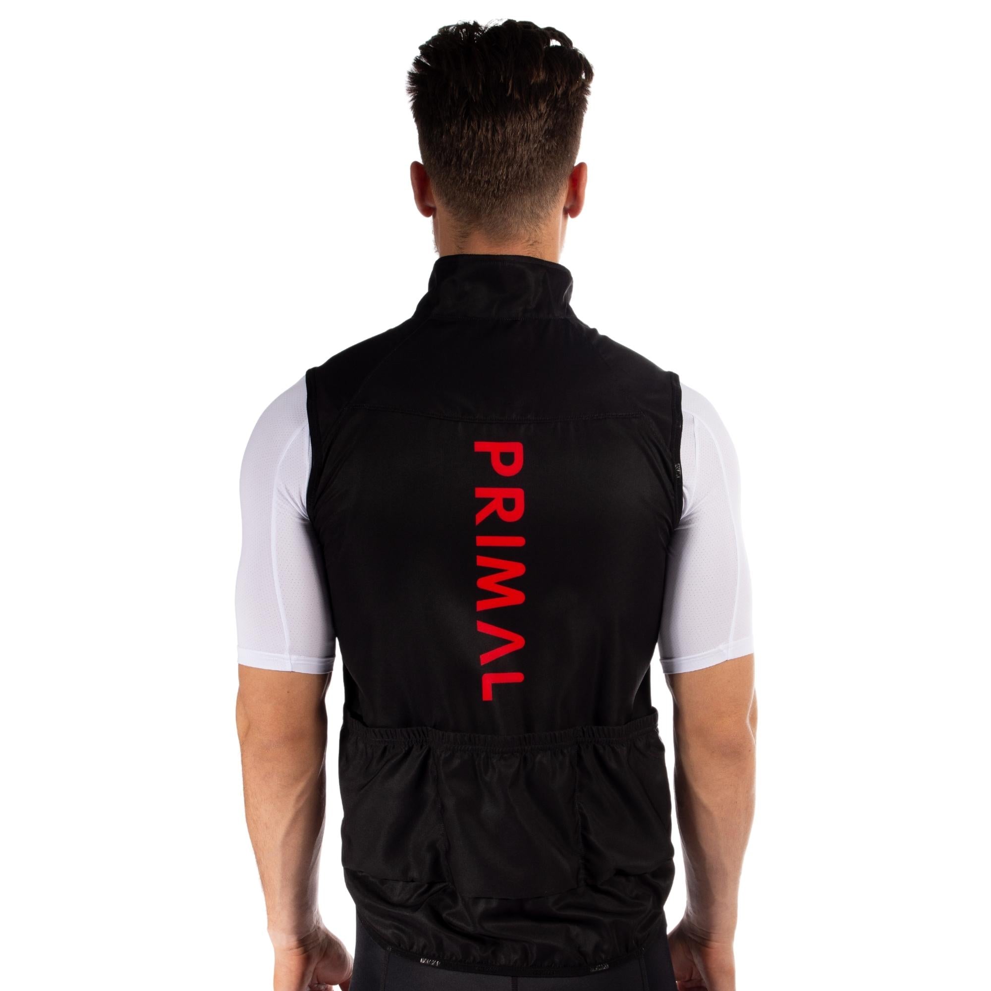 Lunix Men's Black and Red Sport Cut Wind Vest