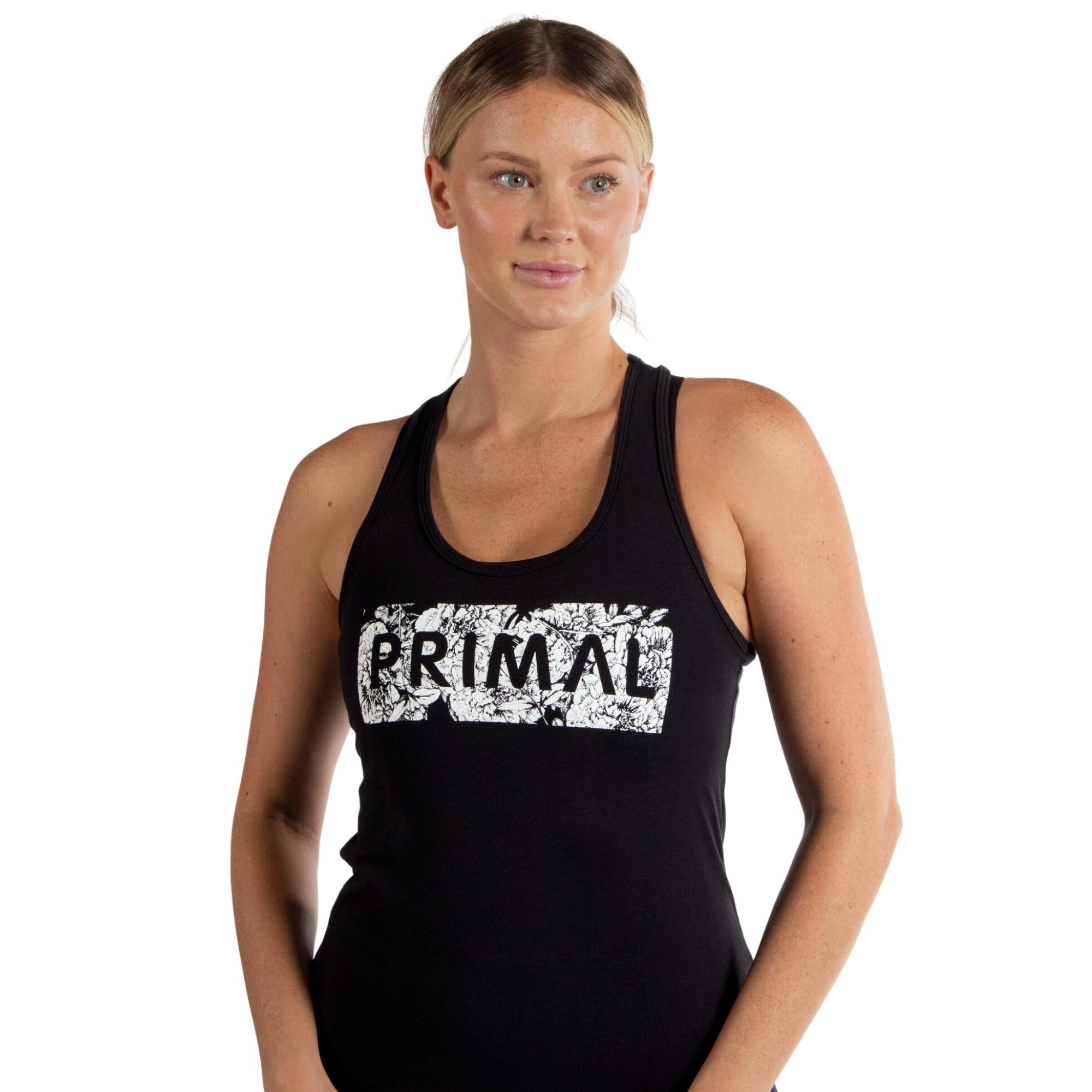 Primal Floral Logo Women's Black Tank